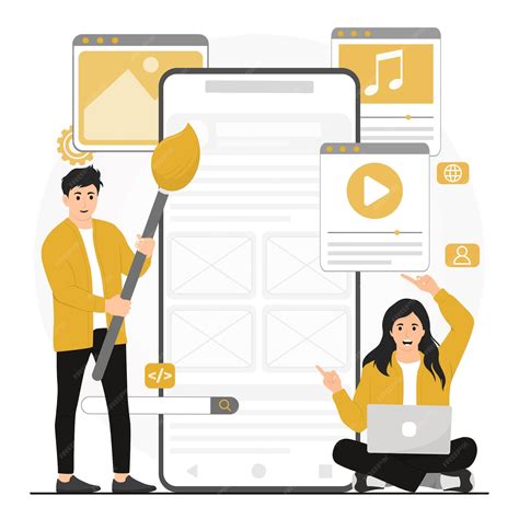 Premium Vector Flat Vector Uiux Ui Ux Design Concept Illustrator