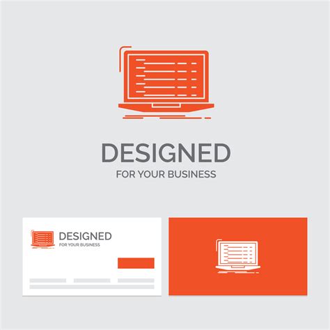 Business Logo Template For Api App Coding Developer Laptop Orange Visiting Cards With Brand