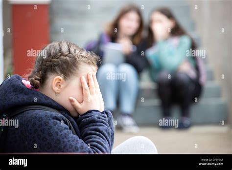 Girl Being Bullied At The School Educational School Isolation And