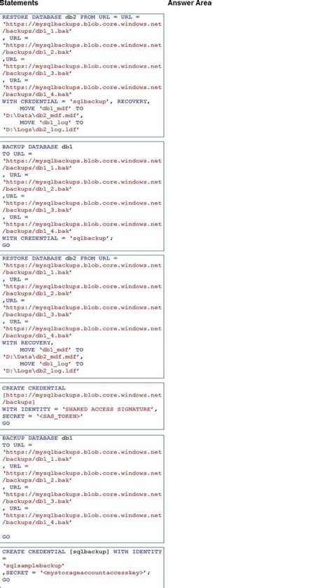 Which Three Transact Sql Statements Should You Execute In Sequence