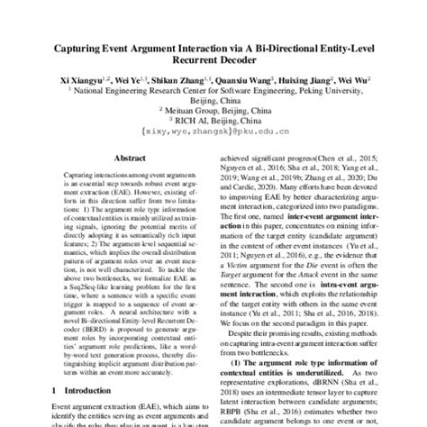 Capturing Event Argument Interaction Via A Bi Directional Entity Level Recurrent Decoder Acl