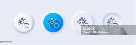 톱니바퀴 설정 선 아이콘입니다 엔지니어링 도구 표시입니다 선 아이콘 벡터 3차원 형태에 대한 스톡 벡터 아트 및 기타 이미지 3차원 형태 건설 기계류 건설 산업