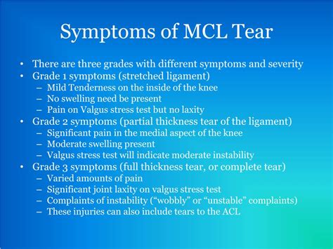 Ppt Medial Collateral Ligament Mcl Tear Powerpoint Presentation