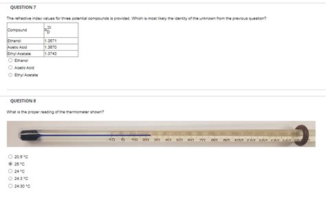 Solved Question 7 The Refractive Index Values For Three Potential