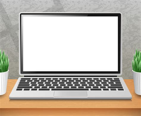 Laptop Blank Screen Mockup Vector Art And Graphics