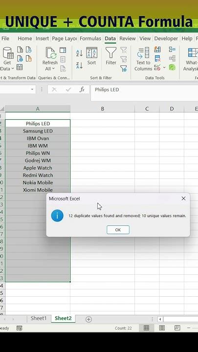 Excel Remove Duplicate Shorts Shortvideo Excelshorts Shortsfeed Exceltutorial