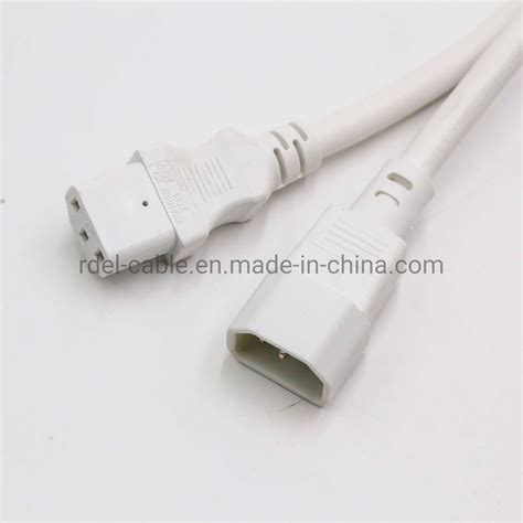 CPU PDU Power Cord C14 Left Angle To C13 10 White NEMA Power Cable And Power Cable