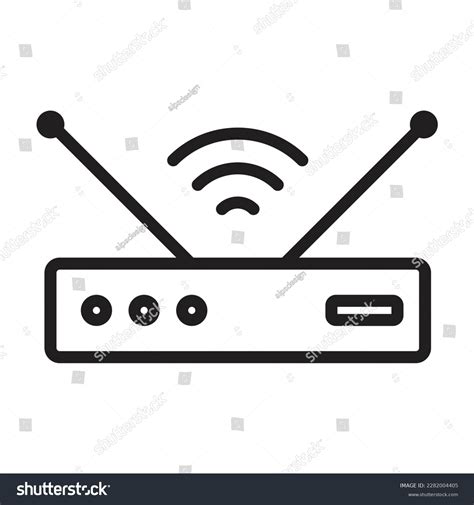 Wifi Router Outline Icons Modem Icons Stock Vector Royalty Free