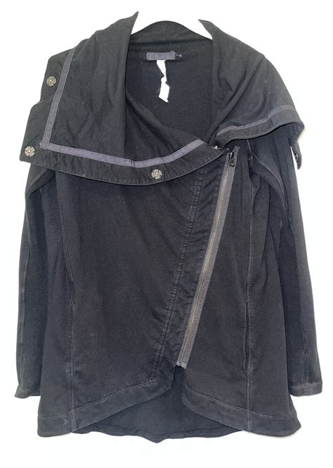 lululemon method wrap jacket black zip size 8 gem
