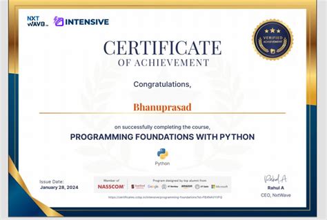 Bhanuprasad Malepu On Linkedin Nxtwave Ccbp Rahulattuluri