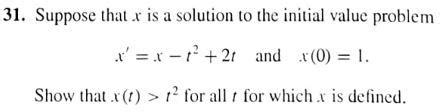 Solved Suppose That X Is A Solution To The Initial Value Chegg Com