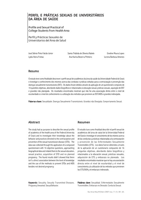 Pdf Profile And Sexual Practical Of College Students From Health Area
