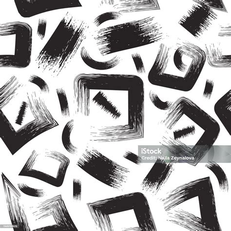 벡터 완벽 한 패턴입니다 그런 지 기하학적 모양으로 추상 흑백 배경입니다 단색 손으로 그린 지저분한 텍스처 소식통 고립 된 그래픽 디자인입니다 현대 장식 배경을 반복 합니다