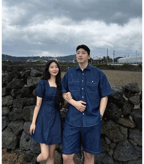 여름신상 핏대박 청청 데님 반팔 미니원피스 셔츠 반바지 생지 커플룩 시밀러룩 데이트룩 데일리룩 오버핏 꾸안꾸 에이블리