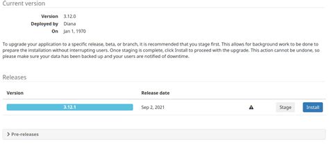 Admin Upgrade Releases Section Empty When There Are No Betas · Issue