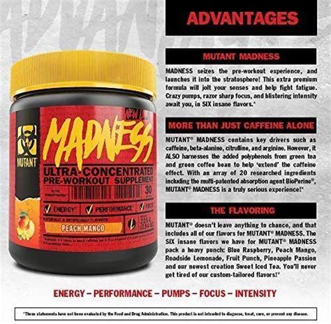 Mutant - Madness 225g - Overfit – Equipamentos e Serviços Fitness