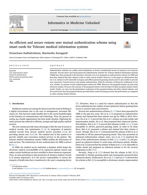 Pdf An Efficient And Secure Remote User Mutual Authentication Scheme