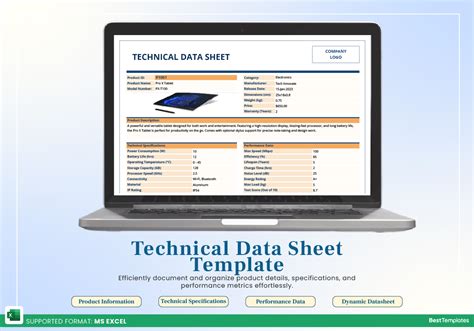 Technical Data Sheet Excel Template Best Templates