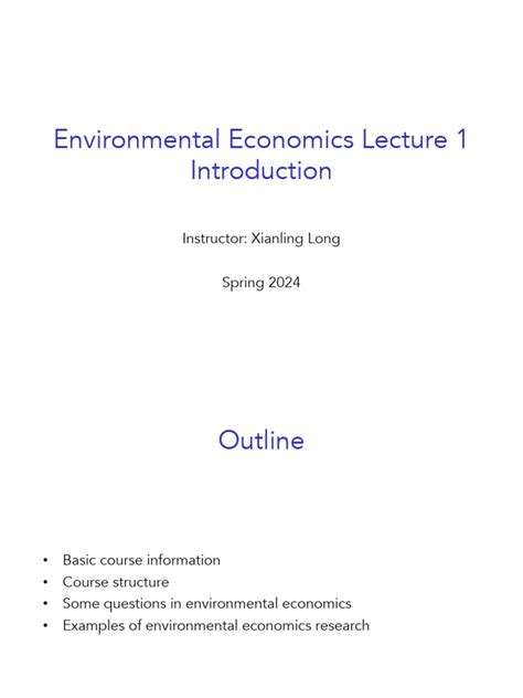 Lecture 1 Pdf Costbenefit Analysis Sustainability