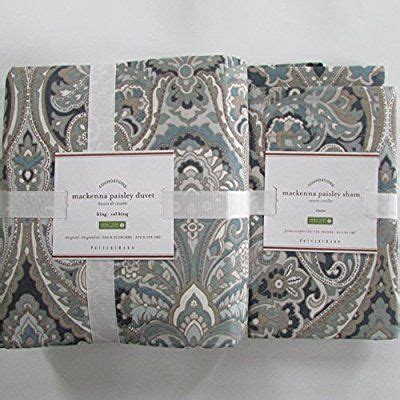 Pottery Barn Mackenna Paisley Duvet King Cali King And Two Euro Shams ~ Blue Paisley Duvet