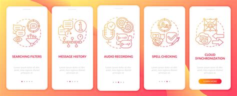 Best Messaging Feature Red Onboarding Mobile App Page Screen 3303305 Vector Art At Vecteezy