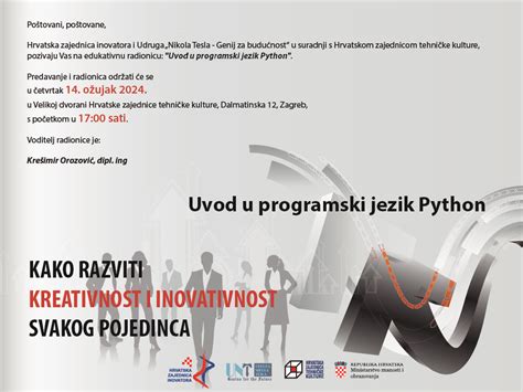 Hrvatska Zajednica Inovatora Edukativna Radionica Uvod U Programski Jezik Python