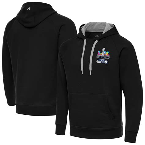 Mens Antigua Black Seattle Seahawks Super Bowl Lx Champions Victory Hoodie