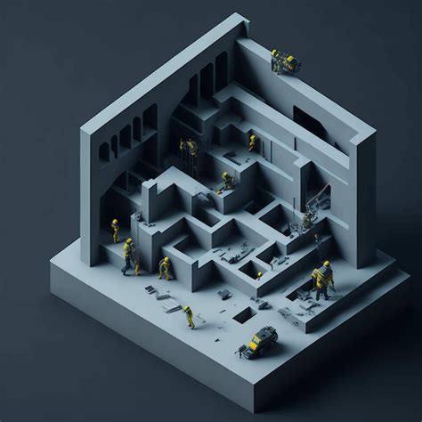 Premium Vector 3d Render Concrete Construction Work In Progress Vector