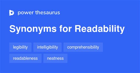 Readability Synonyms 74 Similar Words And Phrases
