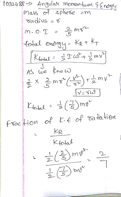 a solid sphere mass m and radius r rolls o