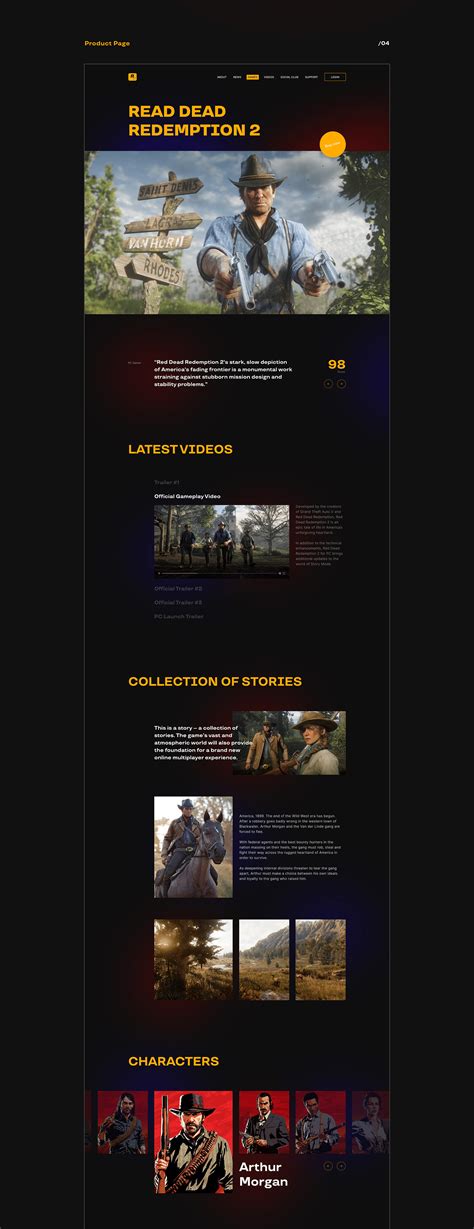 Rockstar Games Website Redesign On Behance