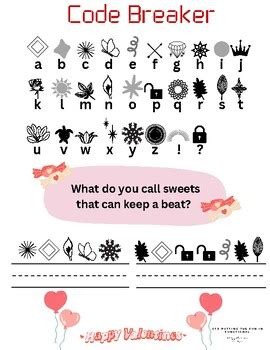 Code Breaker Valentines Day Easy Medium And Hard TPT