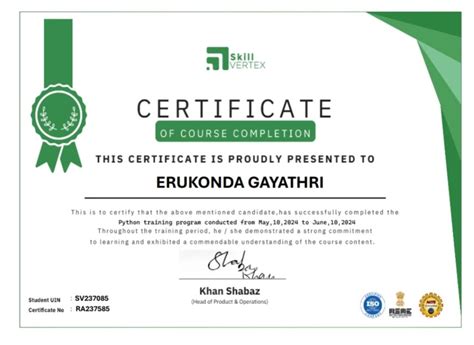 Erukonda Gayathri On Linkedin I Have Successfully Completed My Python Training Program By