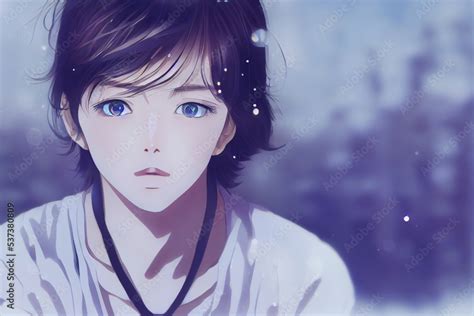 Cute And Handsome 3d Anime Hentai Character Illustration Portrait Of A