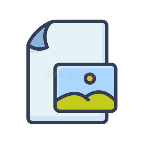 Image Document File Paper Page Picture Single Isolated Icon With Filled Line Style Stock