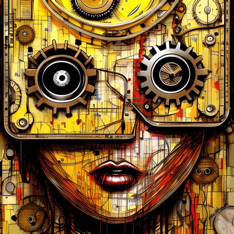 Extremely Realistic And Ultra Detailed Clockwork Robot Center HD Animated Clock Creative Fabrica