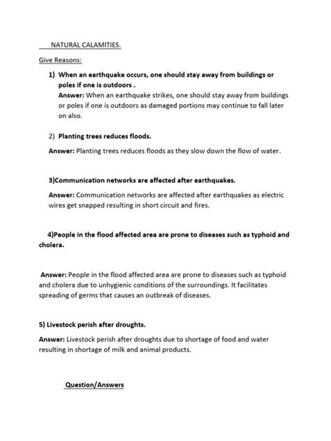 Natural Calamities 1 Pdf Flood Tsunami