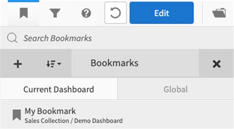 Birst Dashboard Bookmarks