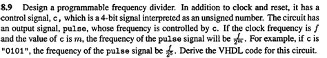 Solved 8 9 Design A Programmable Frequency Divider In
