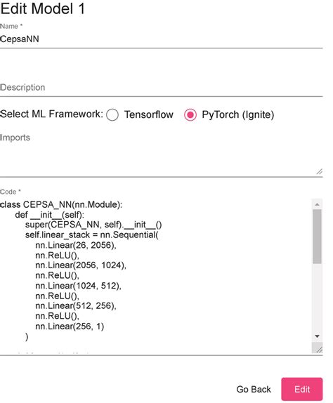 Definition Of A Pytorch Model In Kafka‐ml Download Scientific Diagram