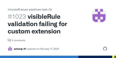 Visiblerule Validation Failing For Custom Extension Issue