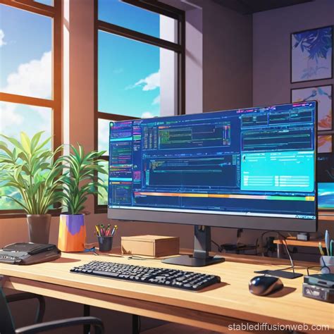 Startup Computer Screen Stable Diffusion Online