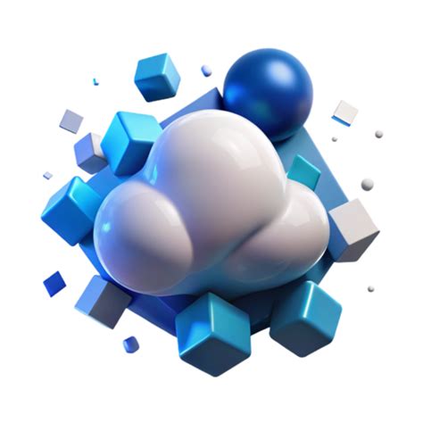 Abstract 3d Cloud Computing Illustration Cubes Sphere Digital Network 55238385 Png