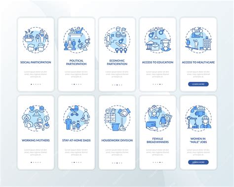Premium Vector Gender Issues Onboarding Mobile App Page Screen With Concepts Set