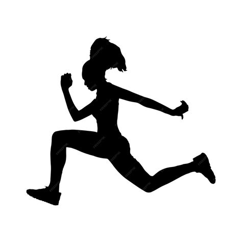 Premium Vector People Running Silhouette Isolated Black On White