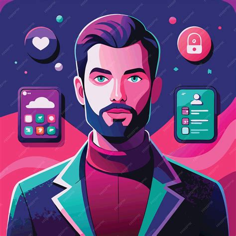 Technology Concept Flat Vector Style Illustration Featuring User Interface Design Elements