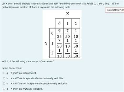 Let X And Y Be Two Discrete Random Variables StudyX