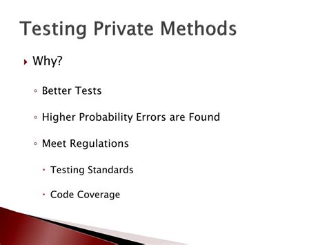 Ppt Test Driven Development And Testing Private Methods Using Junit