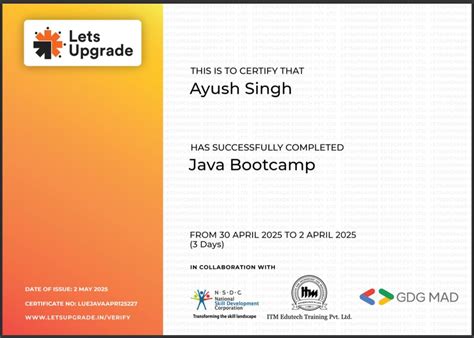 Java Bootcamp Letsupgrade Learning Programming