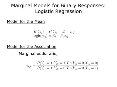 Ppt Lecture 9 Marginal Logistic Regression Model And Gee Chapter 8